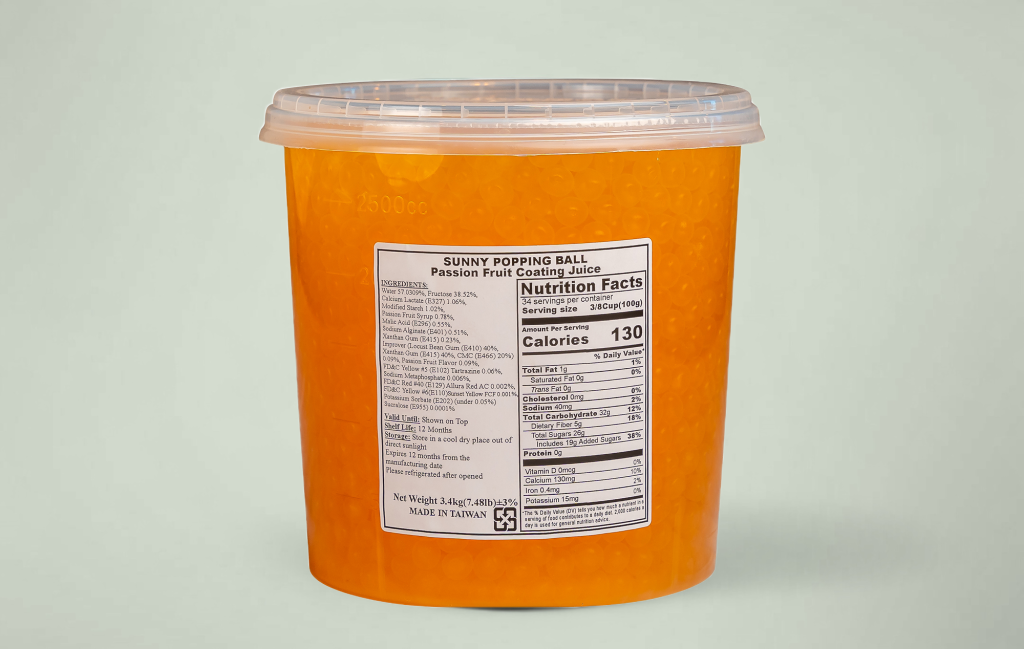 Passion Fruit Popping Boba - Tapio Tea Company